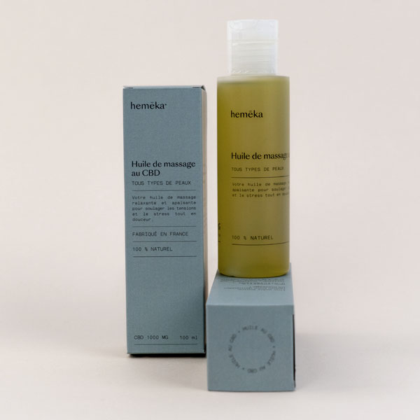 HEMEKA huile de massage au CBD - Parapharmacie - VIDAL